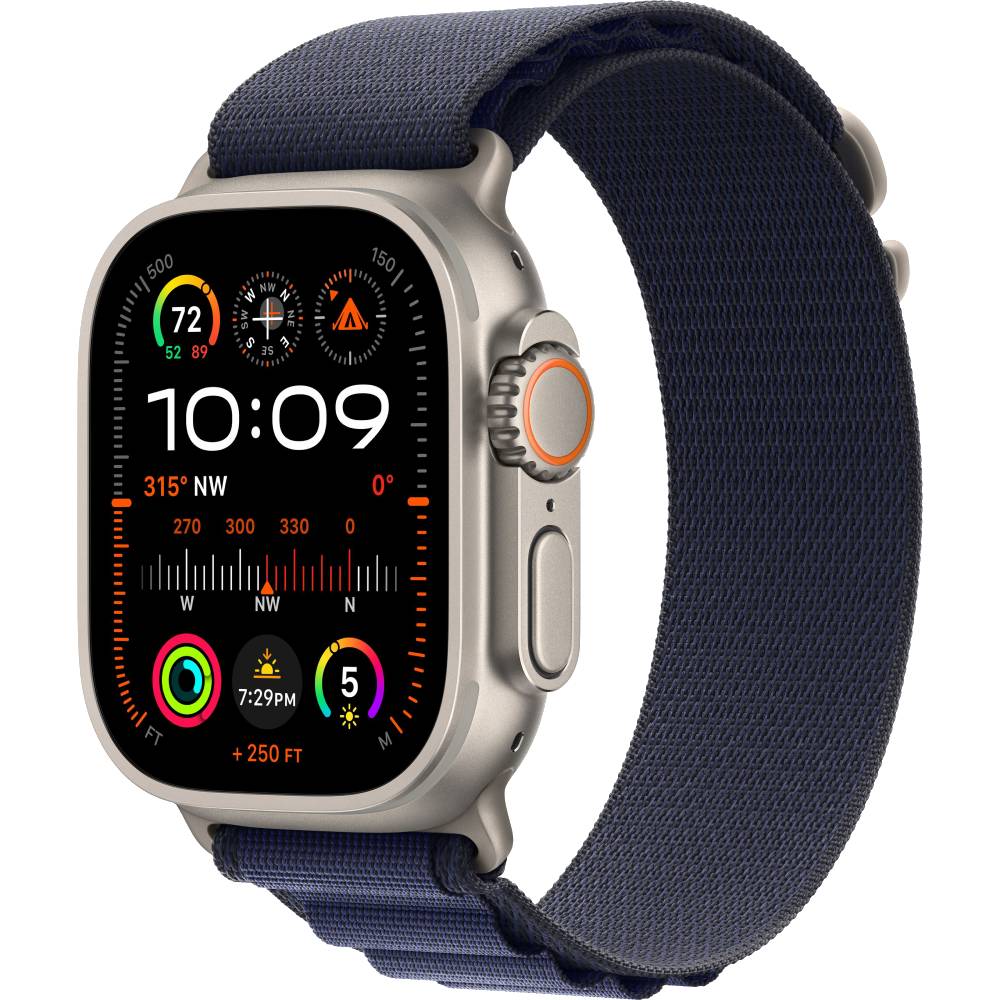 Купить Apple Watch Ultra 2 GPS + Cellular 49mm (корпус - титан, ремешок Alpine Loop синий, IP6X ...